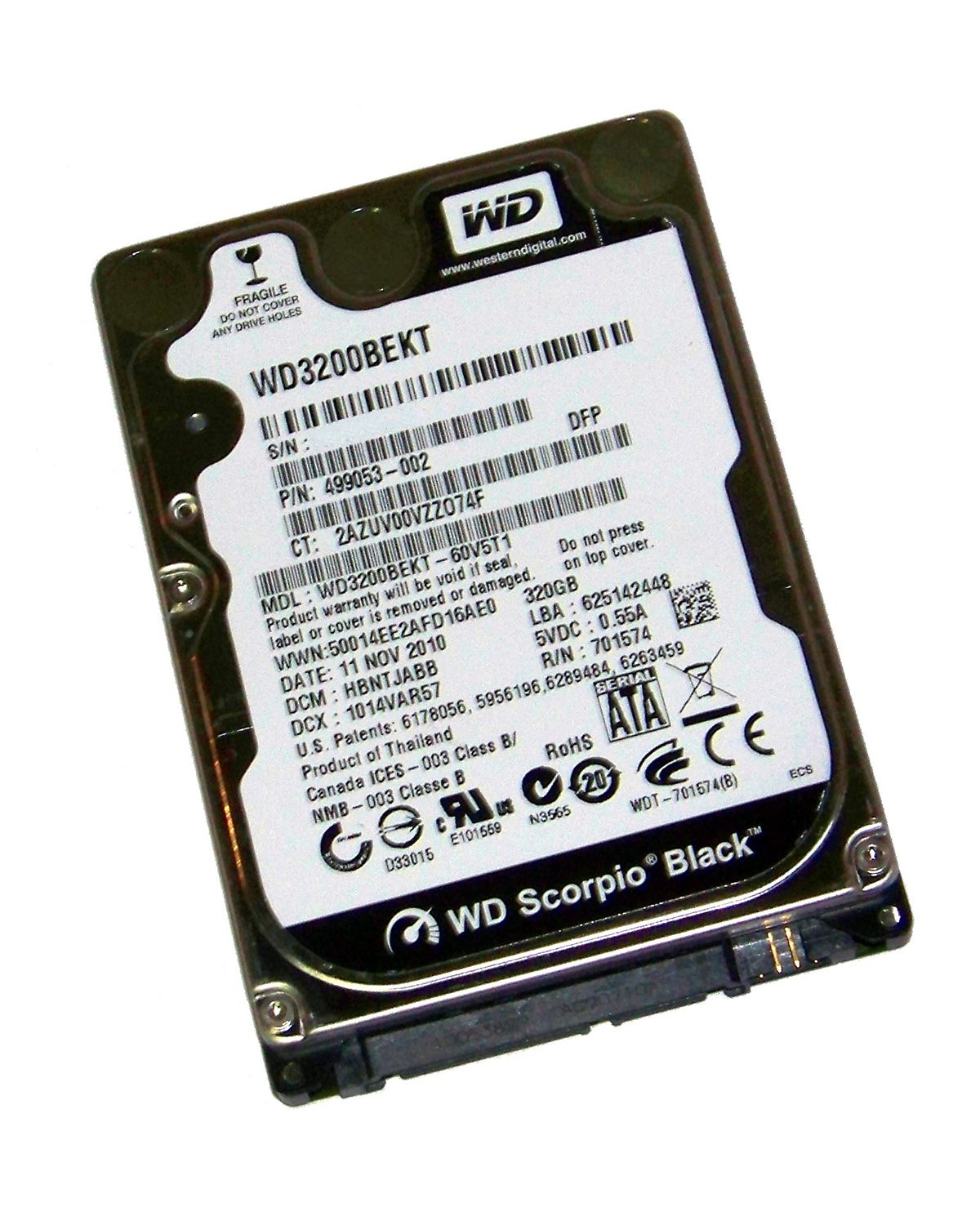 WESTERN Hard Drive refurbished WESTERN DIGITAL SCORPIO BLACK 7200RPM ...